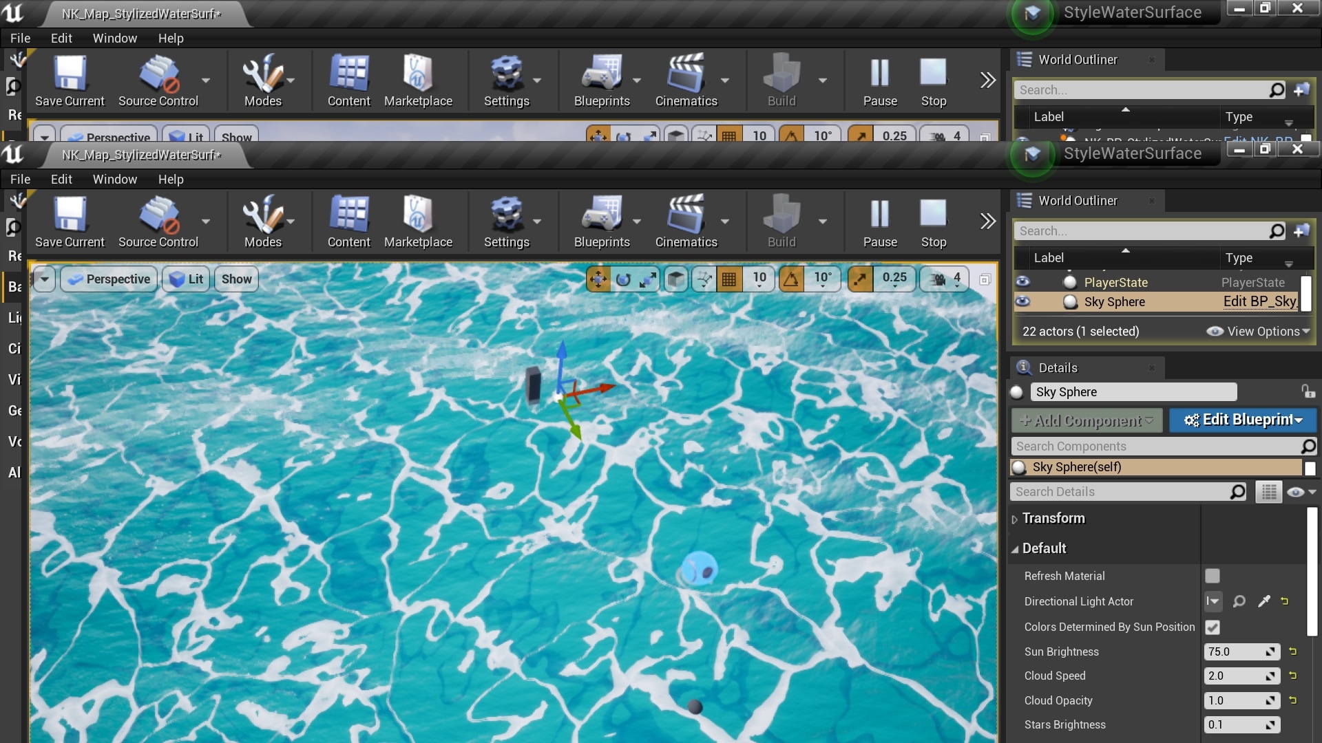 Stylized Water Surface in Materials - UE Marketplace
