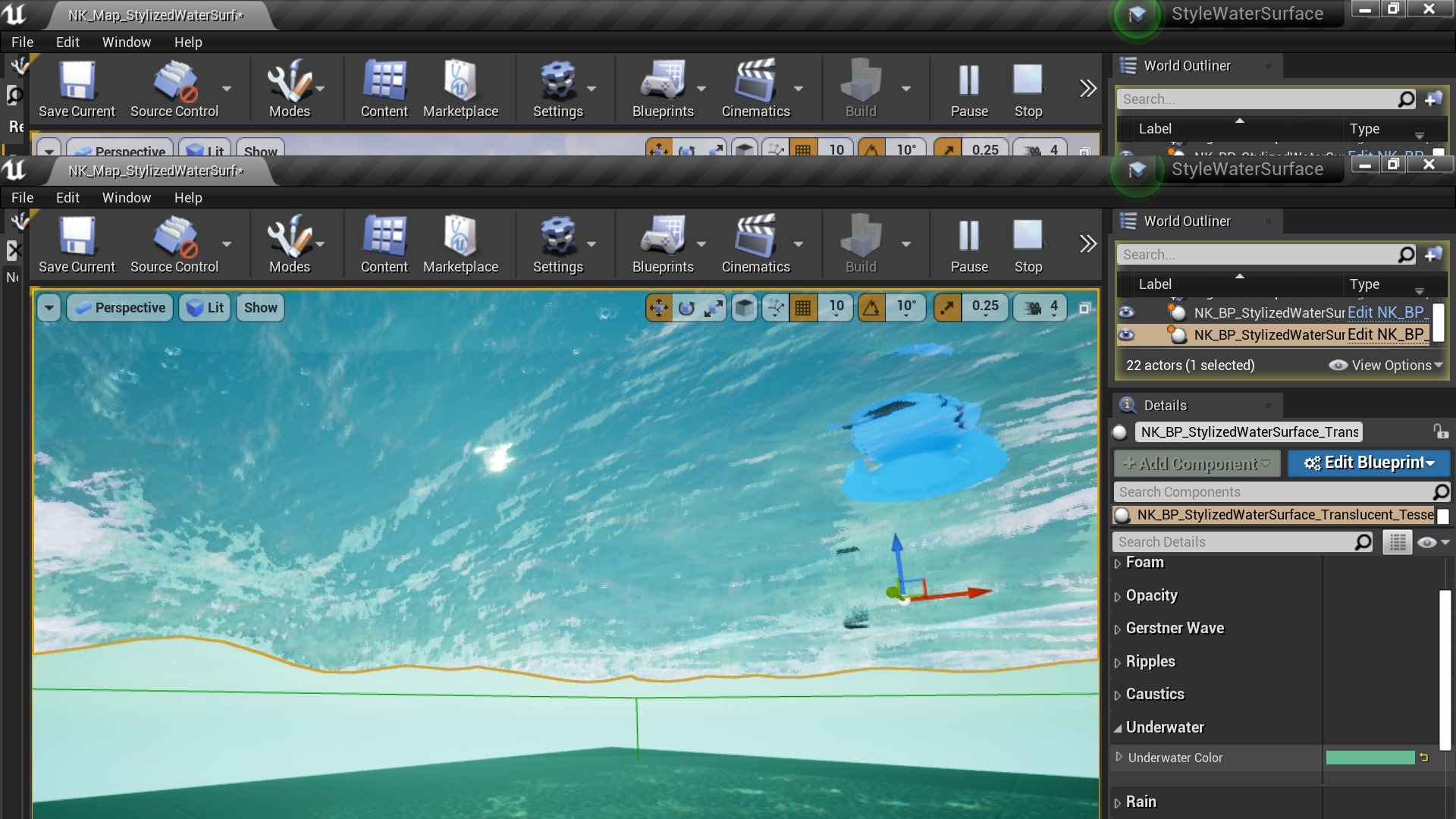 Stylized Water Surface In Materials Ue Marketplace