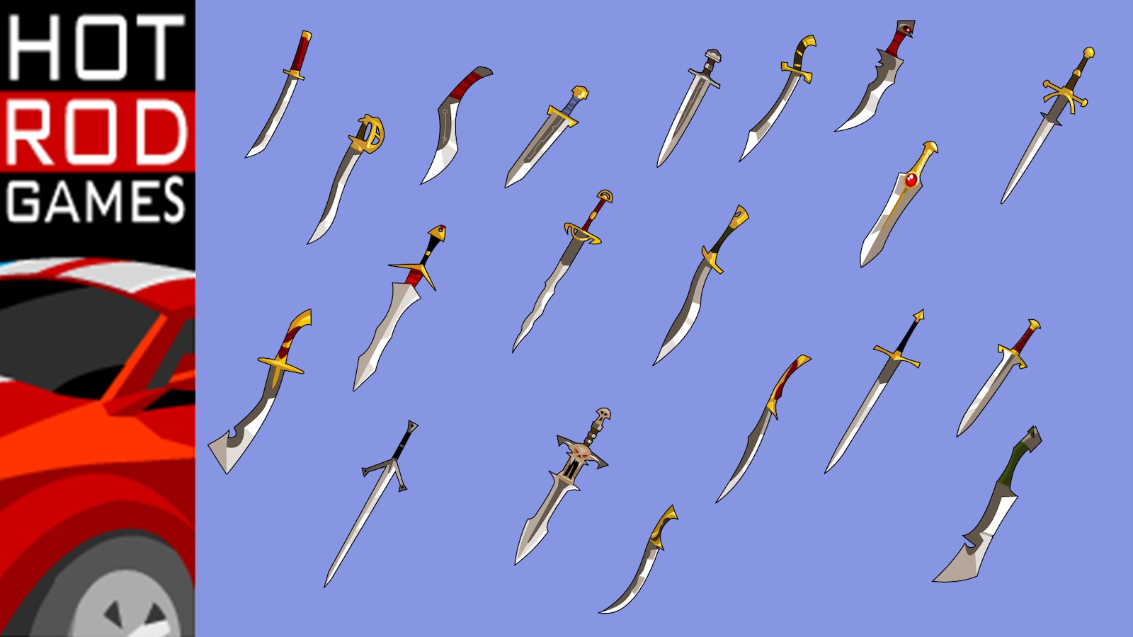100 Weapons for 2D games in 2D Assets - UE Marketplace