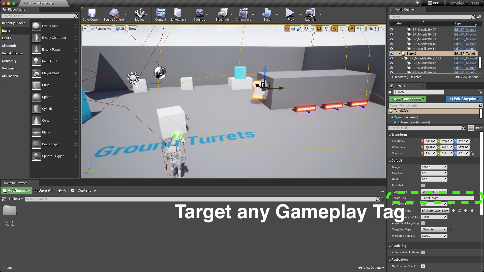 Simple Turrets, 카테고리 블루프린트 - UE 마켓플레이스