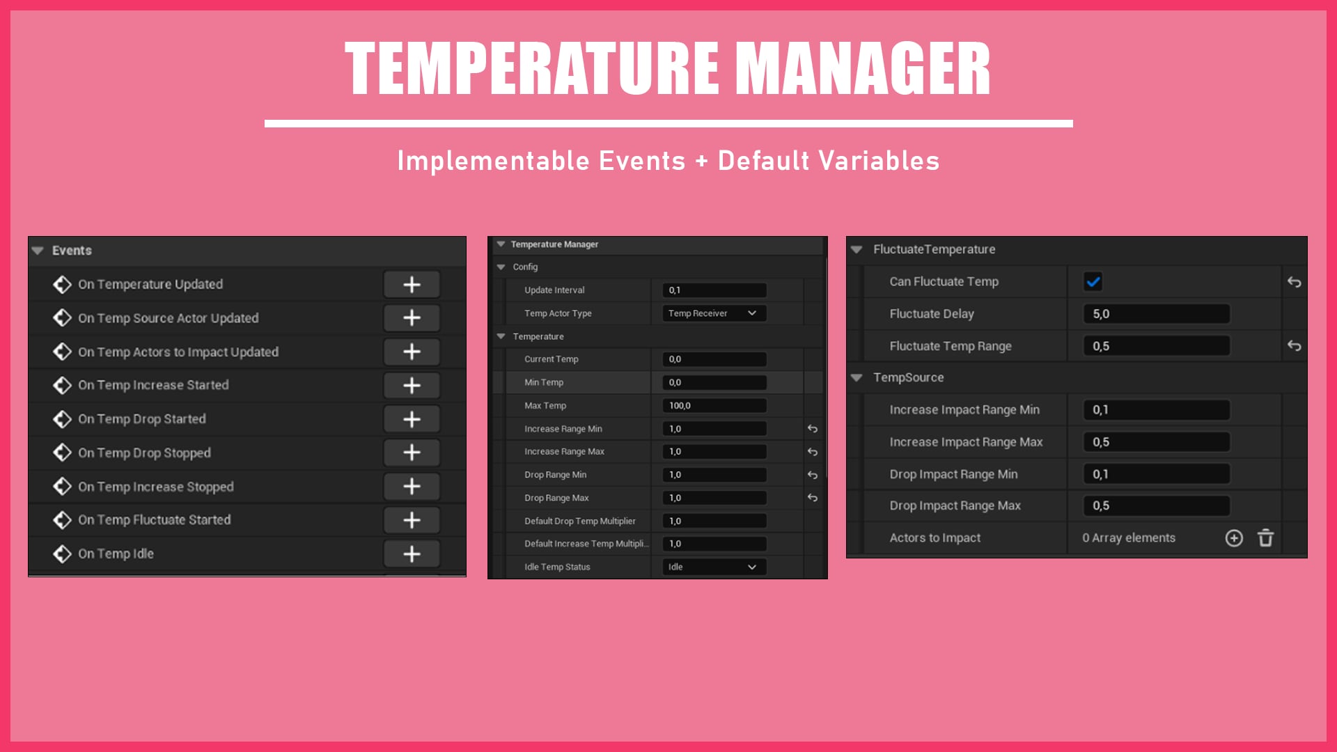 Temperature Manager, 카테고리 코드 플러그인 - UE 마켓플레이스