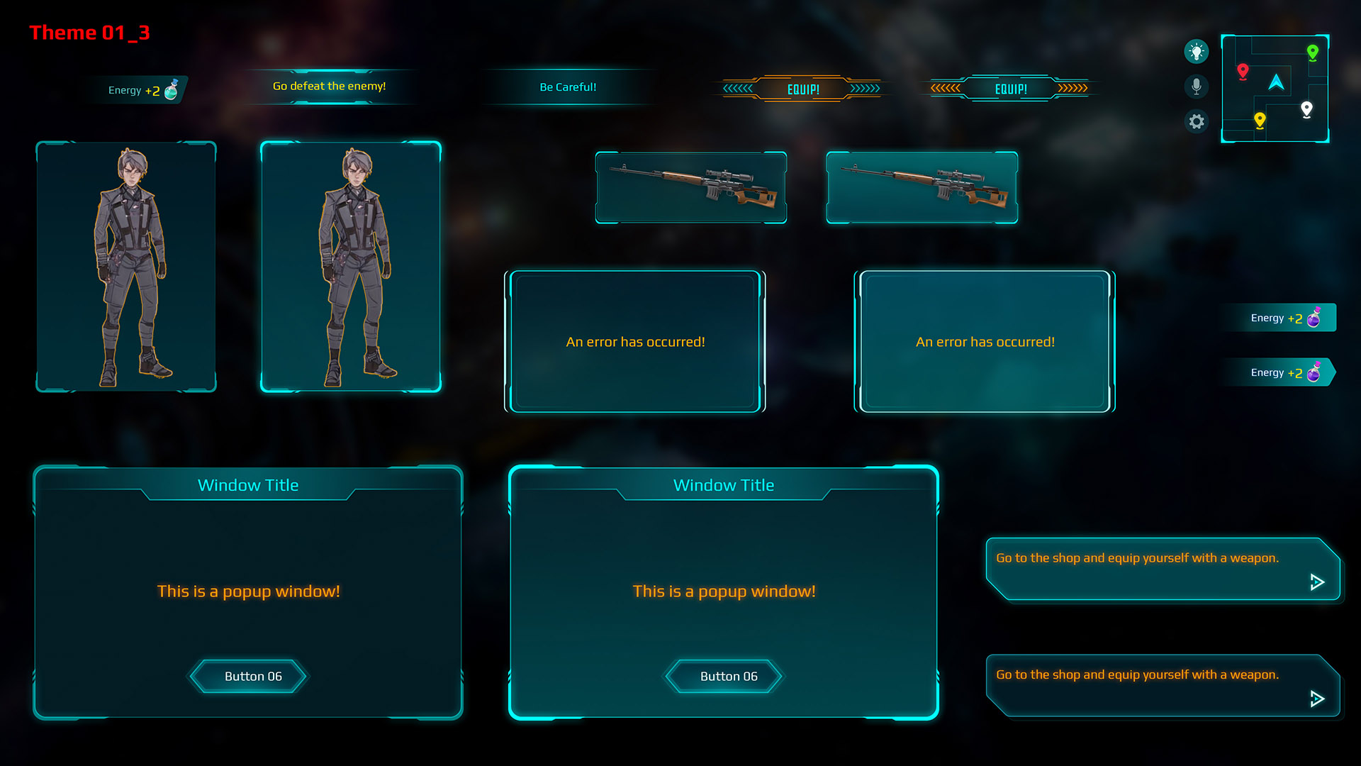 Sci-Fi Cyber UI Components