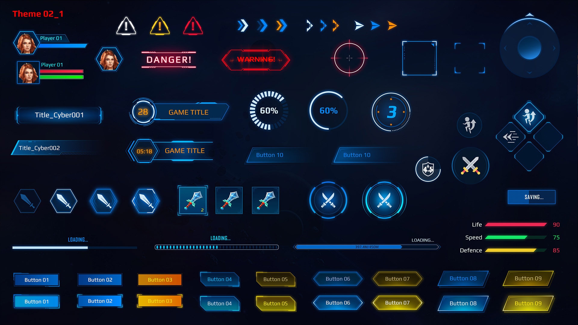 Sci-Fi Cyber UI Components in 2D Assets - UE Marketplace