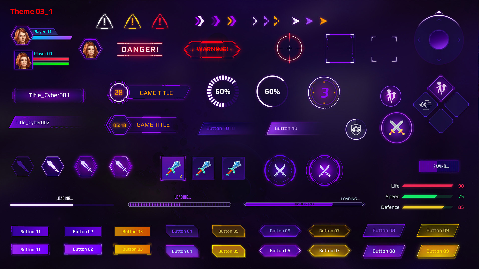 Sci-Fi Cyber UI Components