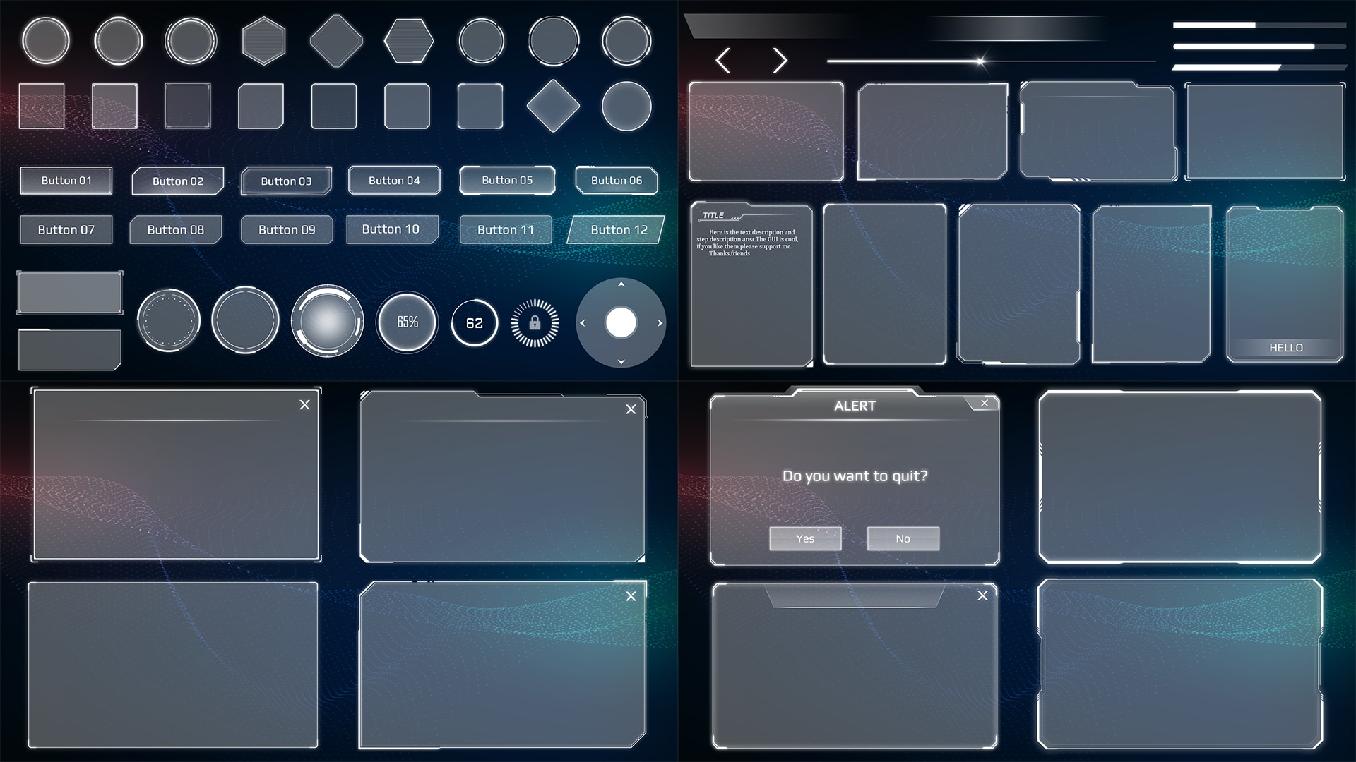 SCI-FI UI Pro_Cyan Theme in 2D Assets - UE Marketplace