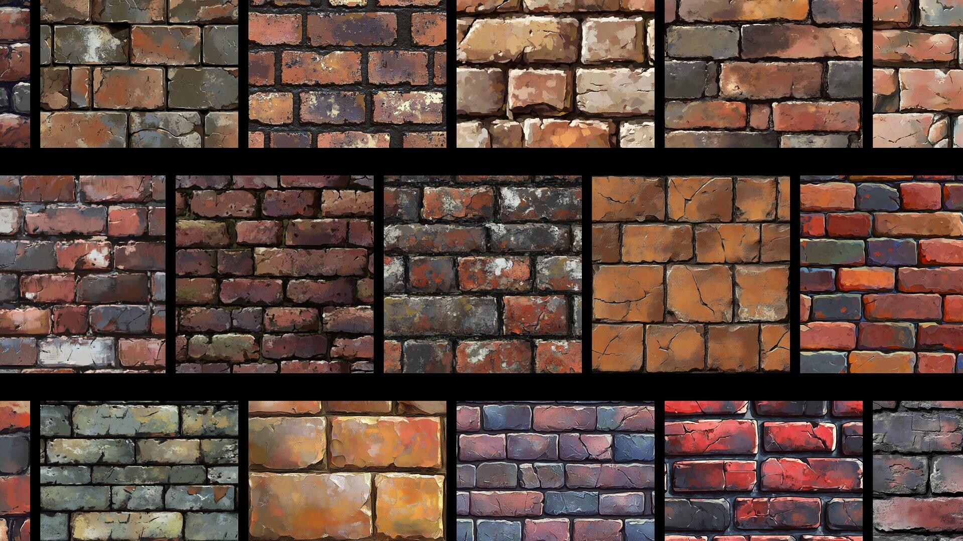 在贴图创建的stylized Brick Textures 虚幻引擎商城