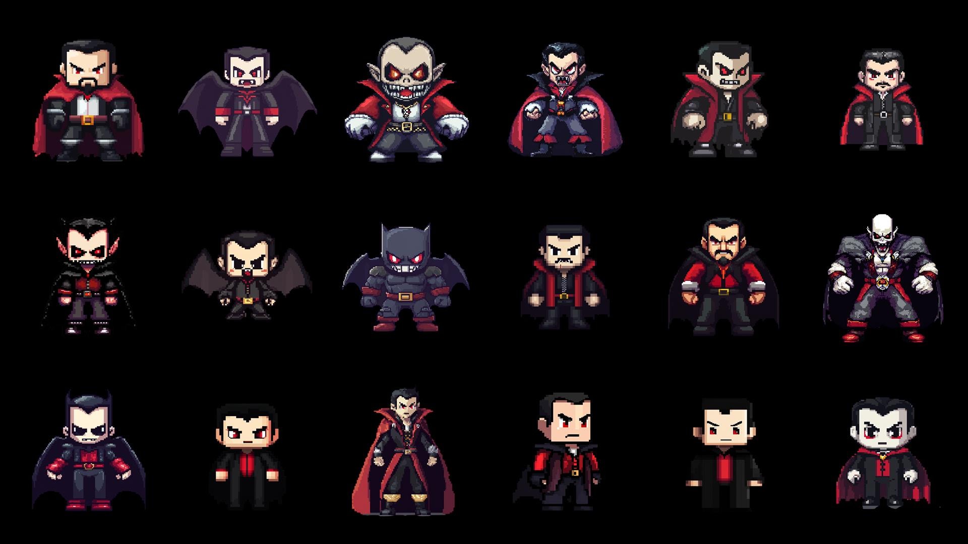Pixel Vampire Characters in 2D Assets - UE Marketplace