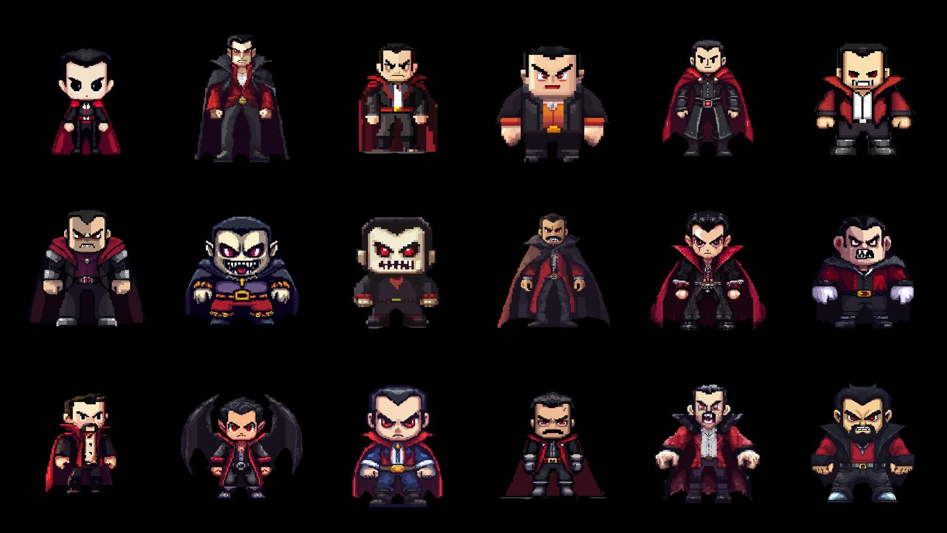 Pixel Vampire Characters in 2D Assets - UE Marketplace
