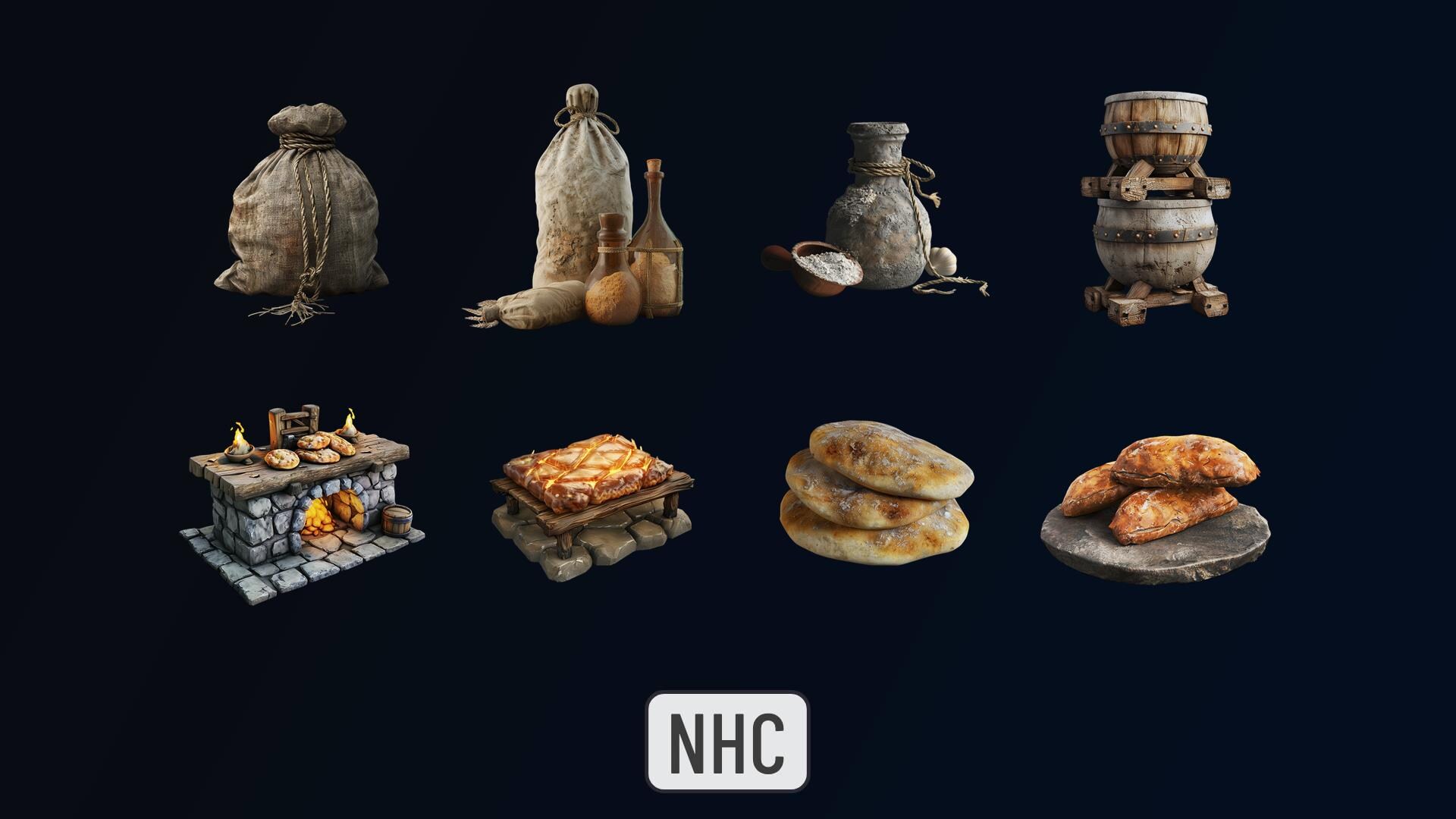 Nhc Medieval Food Set 01 카테고리 2d 애셋 Ue 마켓플레이스