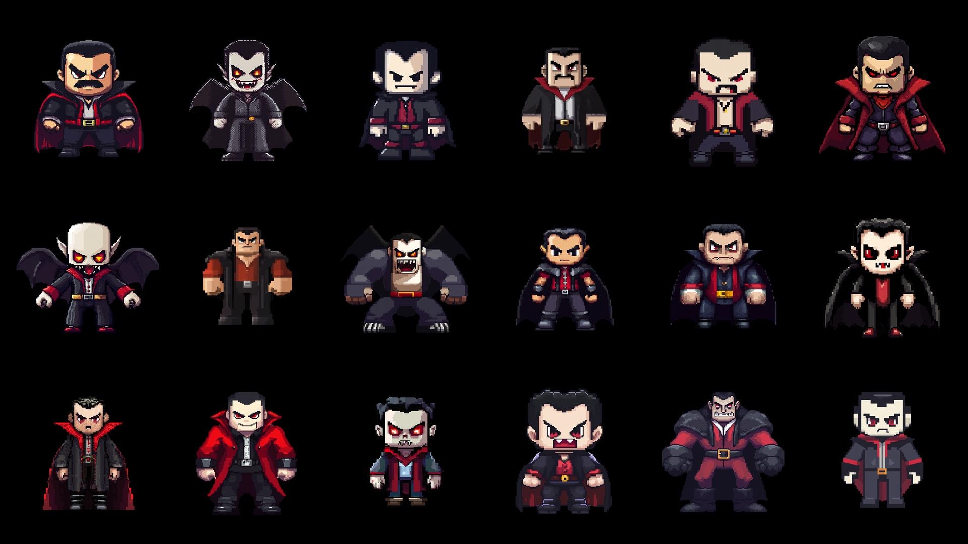 Pixel Vampire Characters in 2D Assets - UE Marketplace