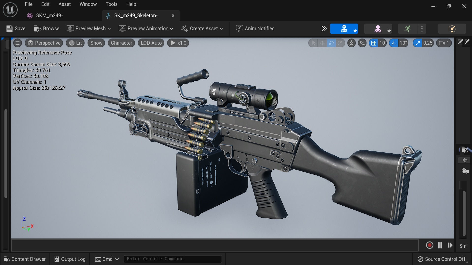 M249 Light Machine Gun LMG in Weapons - UE Marketplace
