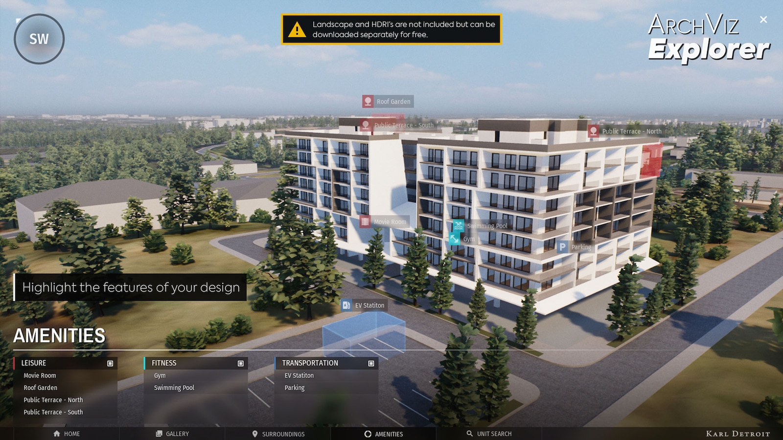 在建筑可视化创建的archviz Explorer 虚幻引擎商城