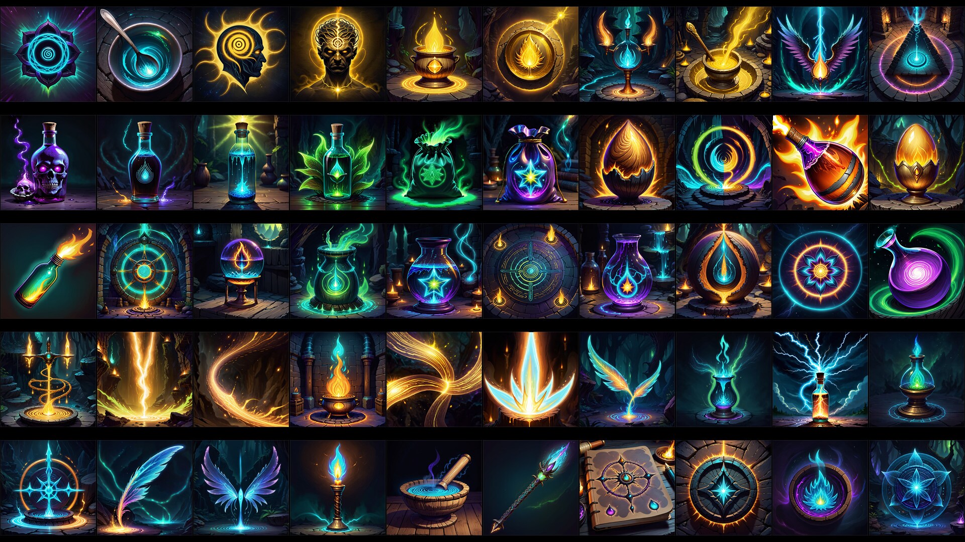 Magic Spell Icons Pack30 - Alchemy in 2D Assets - UE Marketplace