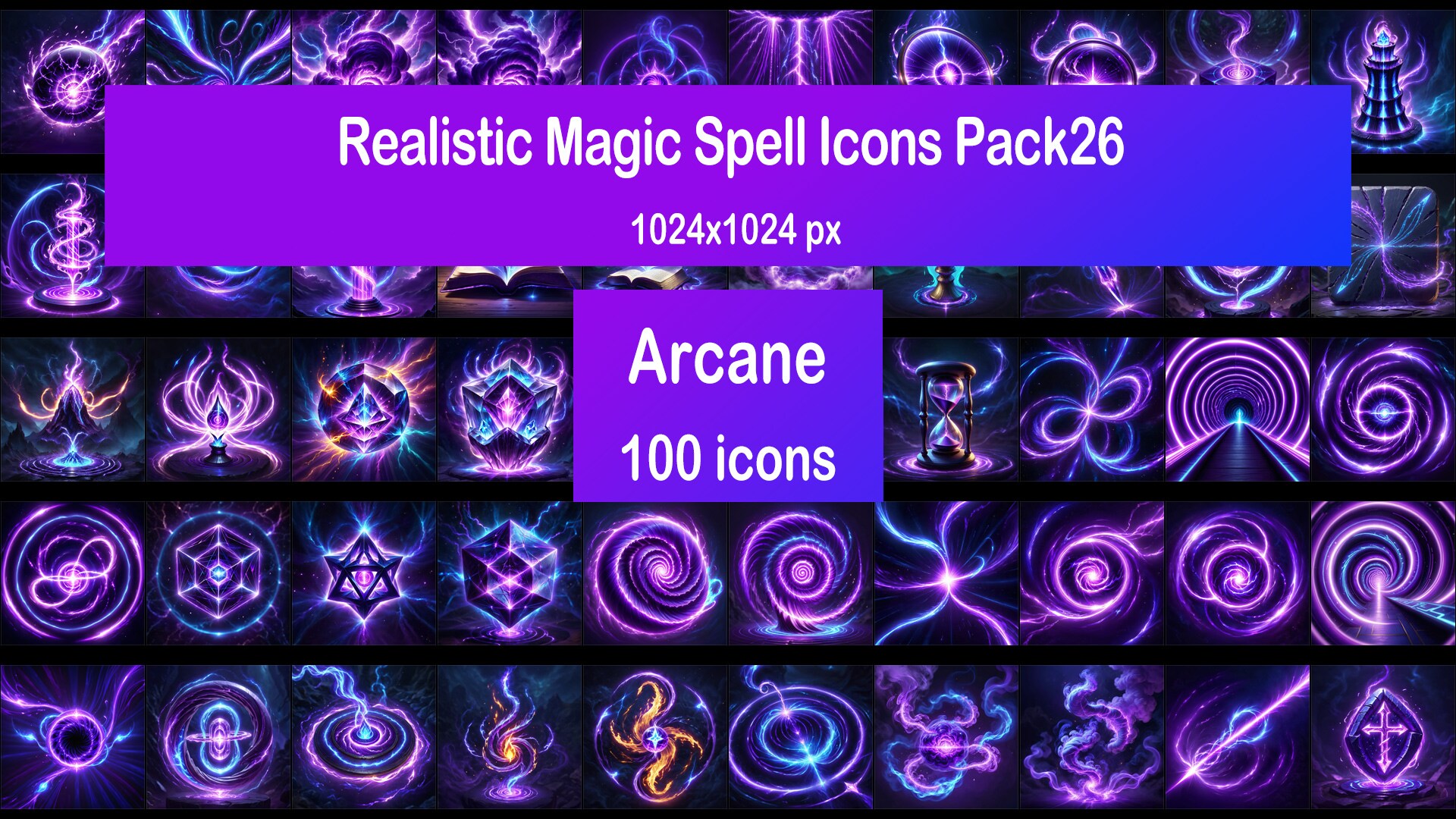 Realistic Magic Spell Icons Pack26 - Arcane in 2D Assets - UE Marketplace