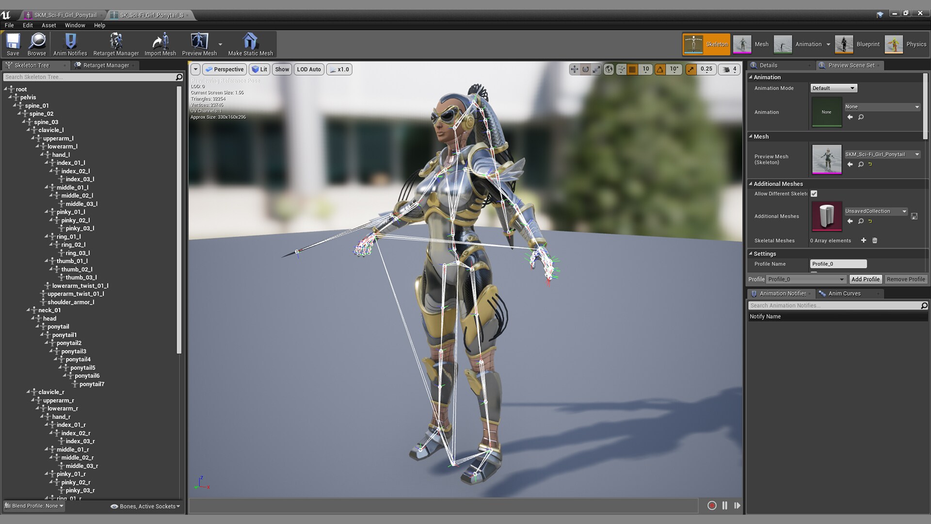 Sci-Fi Girl Ponytail in Characters - UE Marketplace