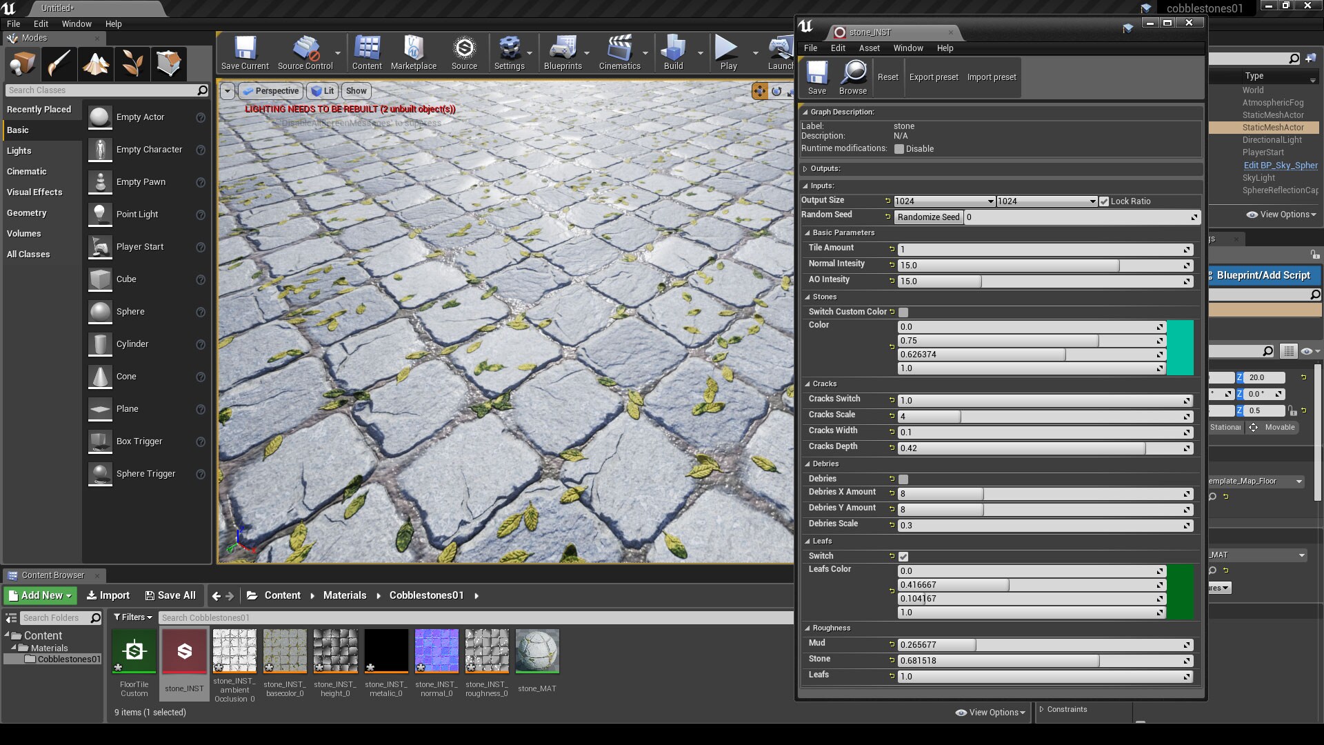 PBR Fully Customisable Cobblestone in Materials - UE Marketplace