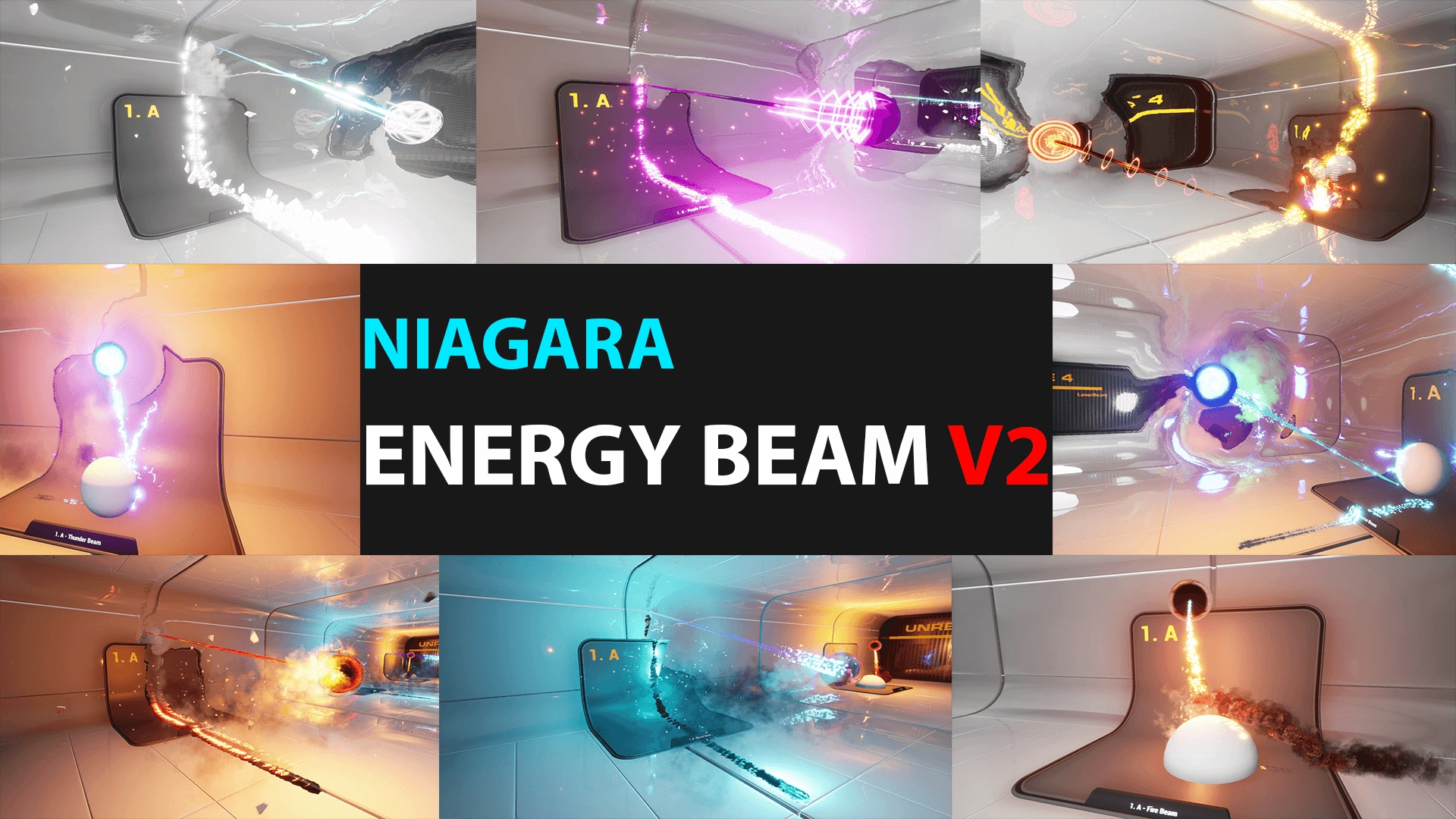 Niagara Energy Beam Pack V2 Unreal Engine Asset