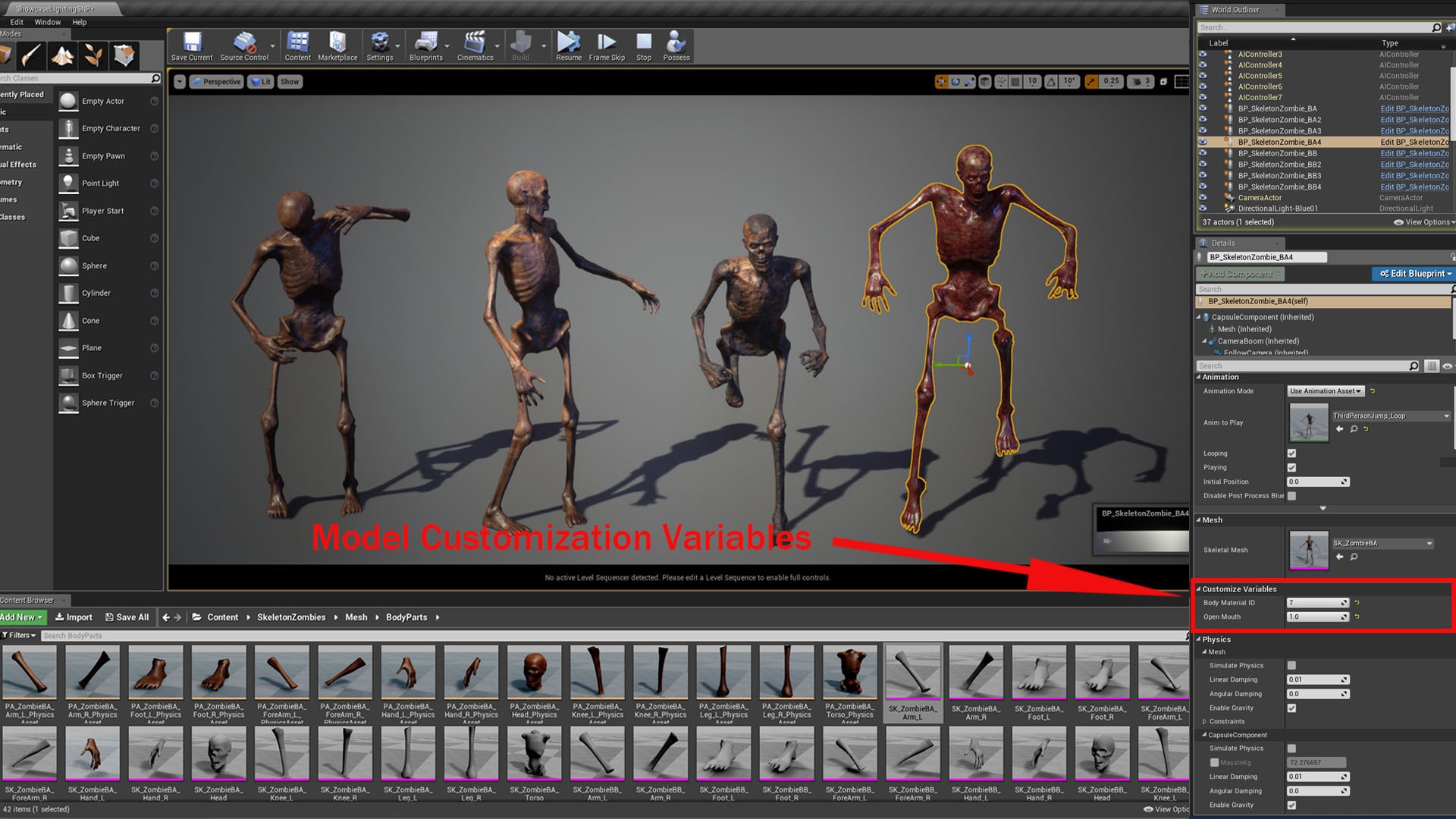 Skeleton Zombies in Characters - UE Marketplace