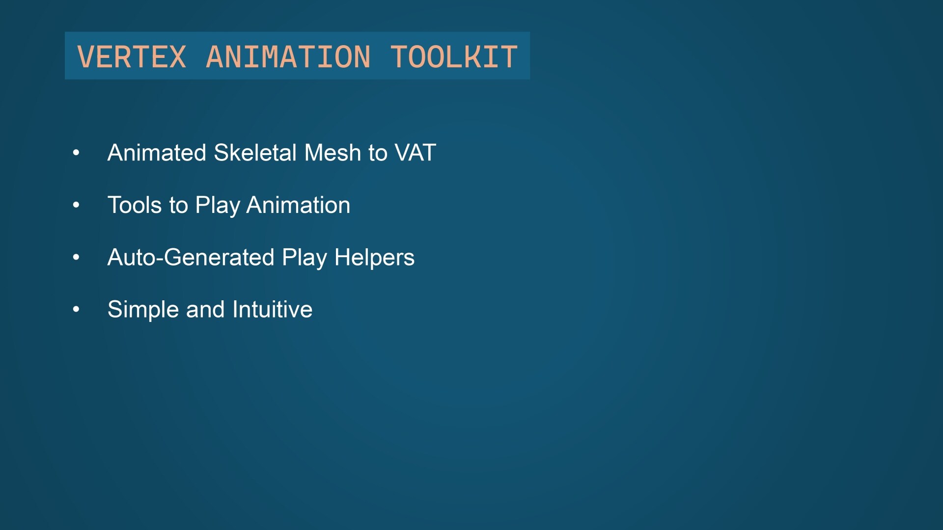 Vertex Animation Toolkit 카테고리 코드 플러그인 Ue 마켓플레이스
