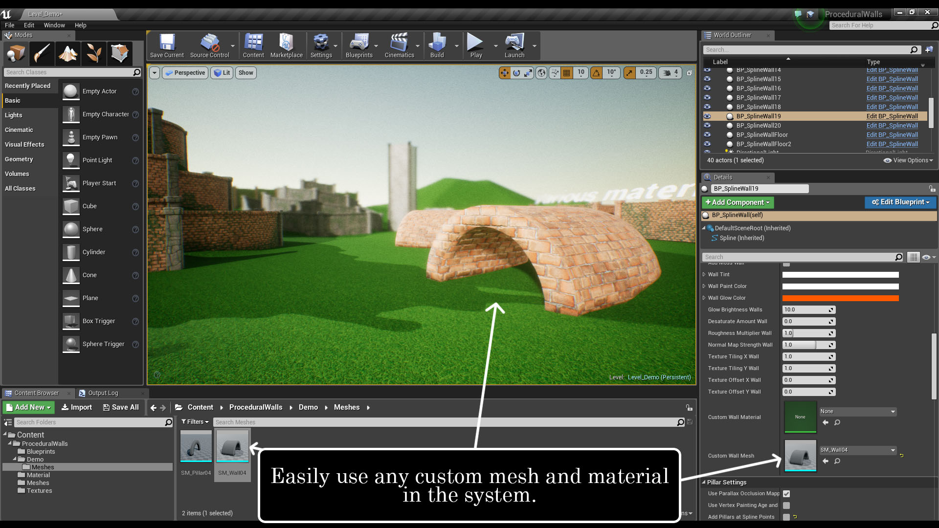 Procedural Spline Walls System 