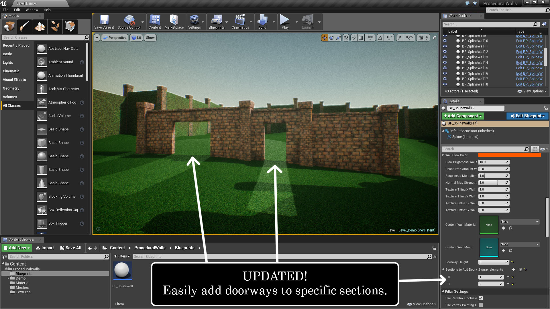 Procedural Spline Walls System