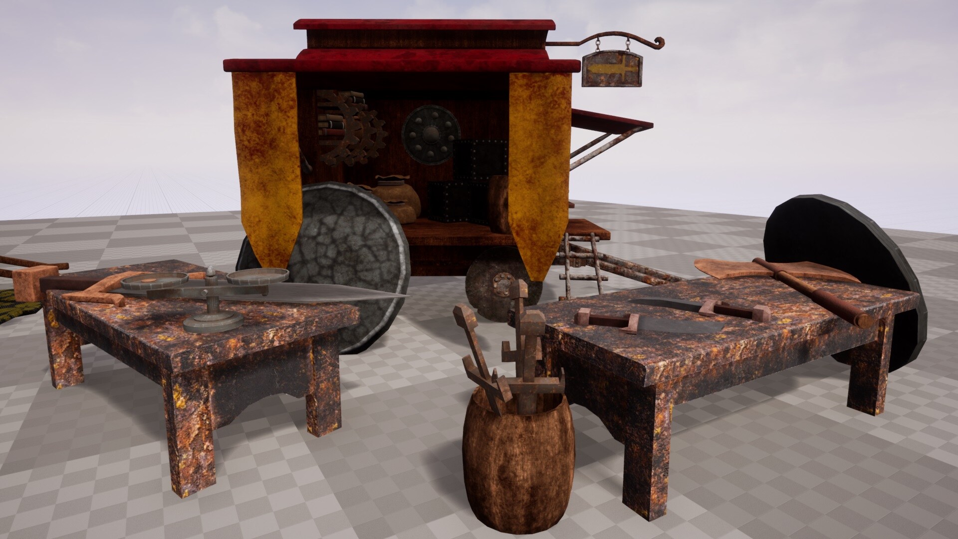 Merchant Caravans & Props Pack in Props - UE Marketplace