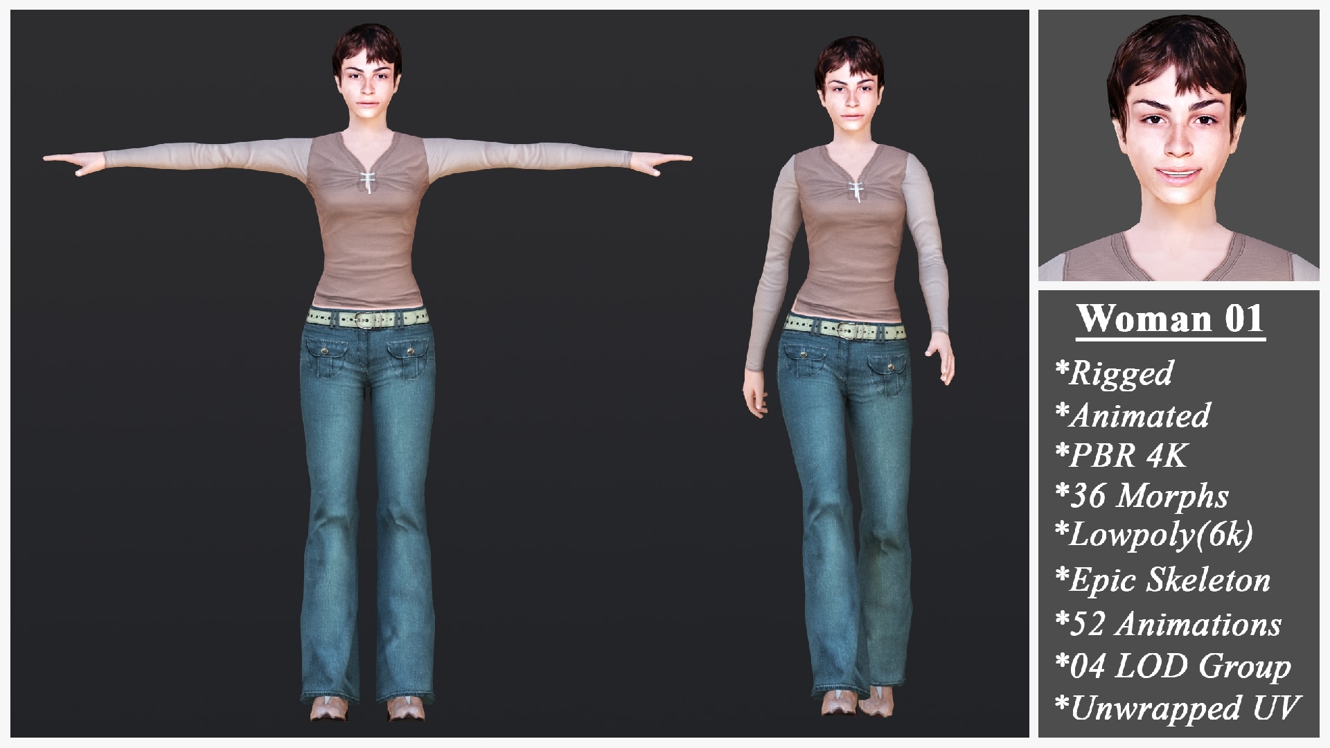 Woman 1 To 5 in Characters - UE Marketplace