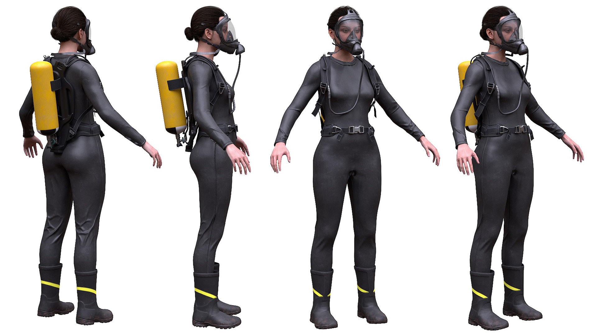 Woman In Hazmat Suit Modular Rigged In Characters Ue Marketplace