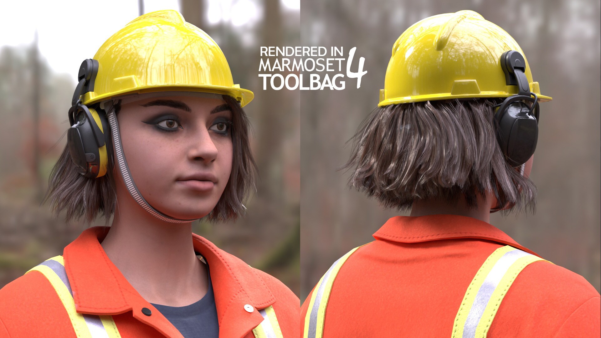 在角色创建的Woman Miner - Modular - Rigged - 虚幻引擎商城