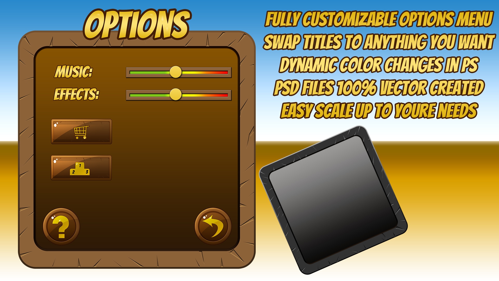 Wooden Cartoon Style GUI in 2D Assets - UE Marketplace