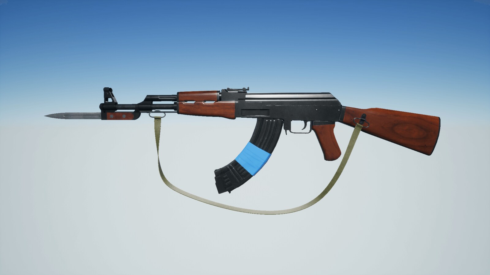 在武器创建的AK47 FPS Rifle with Addons - 虚幻引擎商城