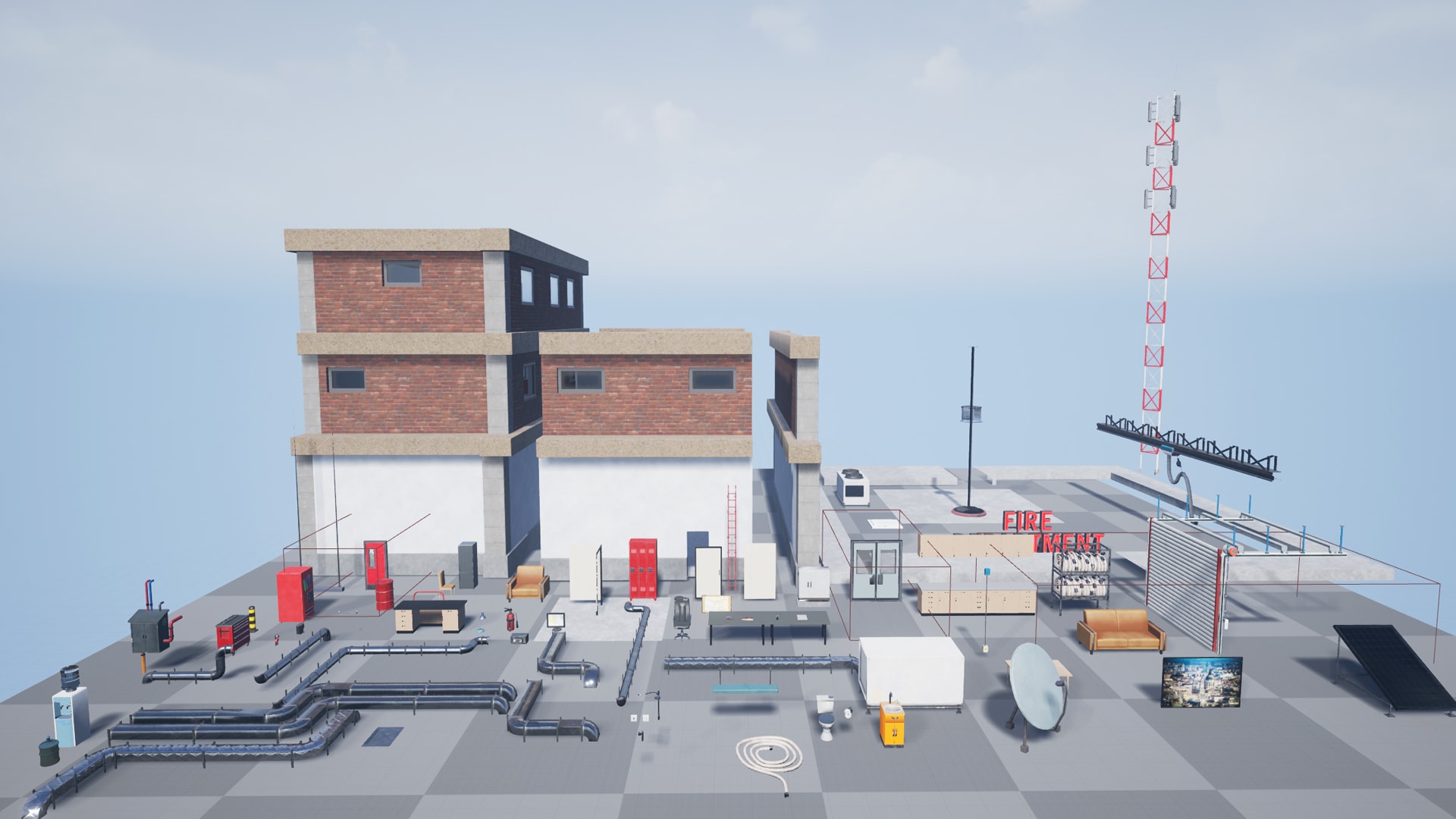 Fire Department - Modular pack with interior in Props - UE Marketplace