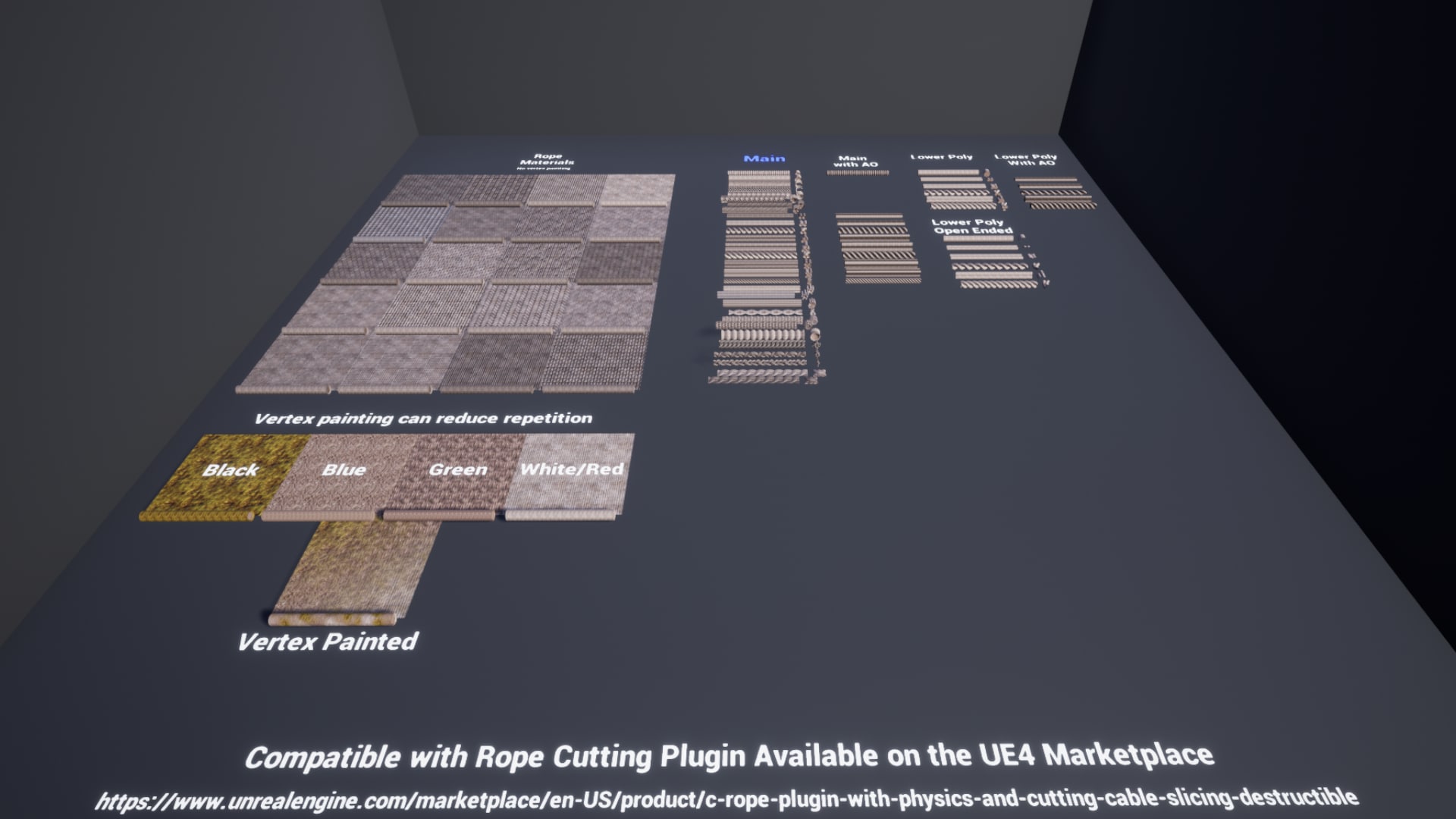 Rope Spline Mesh Pack - Compatible with Rope Cuttting Plugin in Props ...