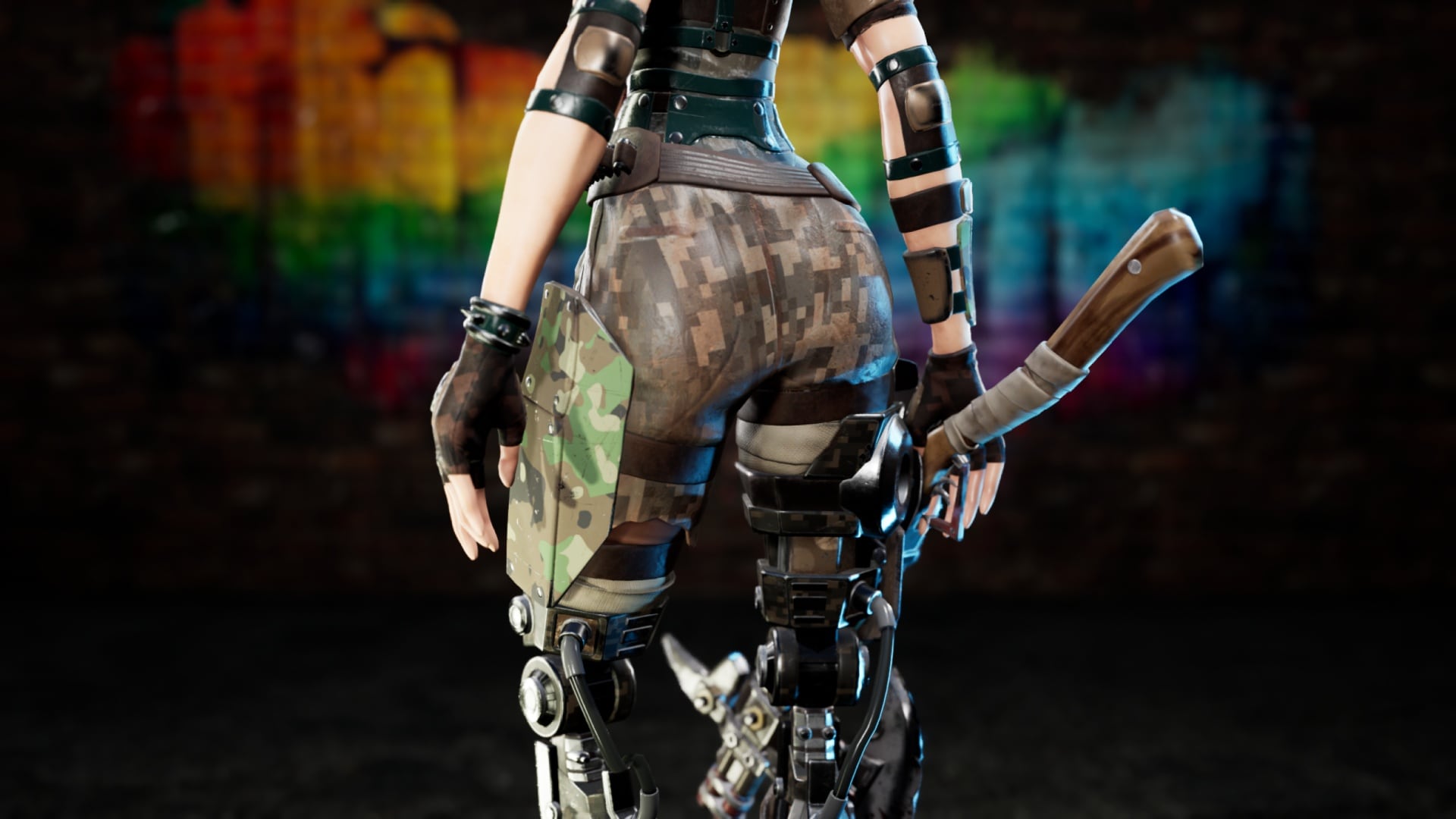 在角色创建的Stylized Cyborg Girl - Female Military Character - ARKit Live ...