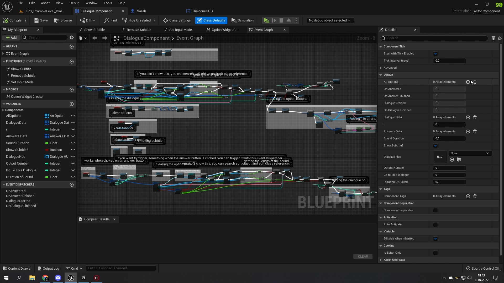 Dialogue System in Blueprints - UE Marketplace