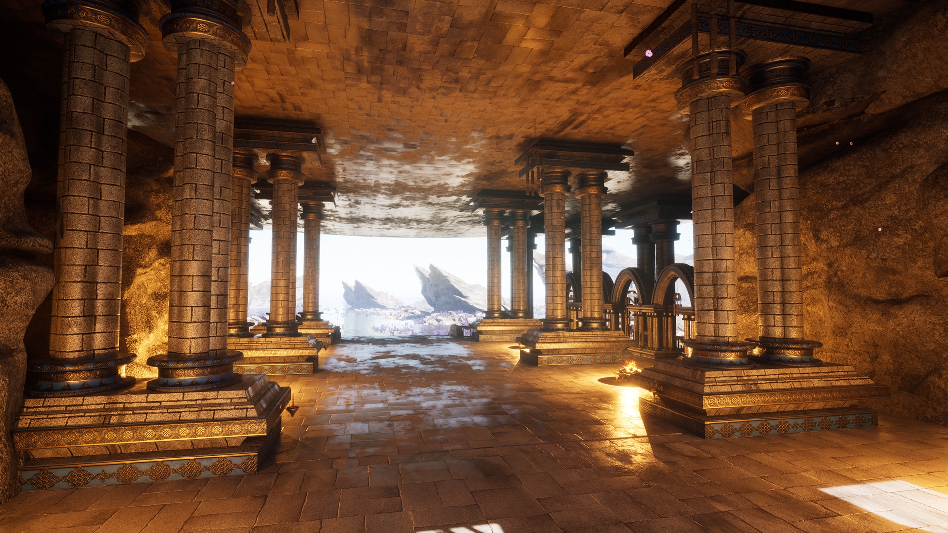 在环境创建的Modular Water Cave Temple Nanite - 虚幻引擎商城