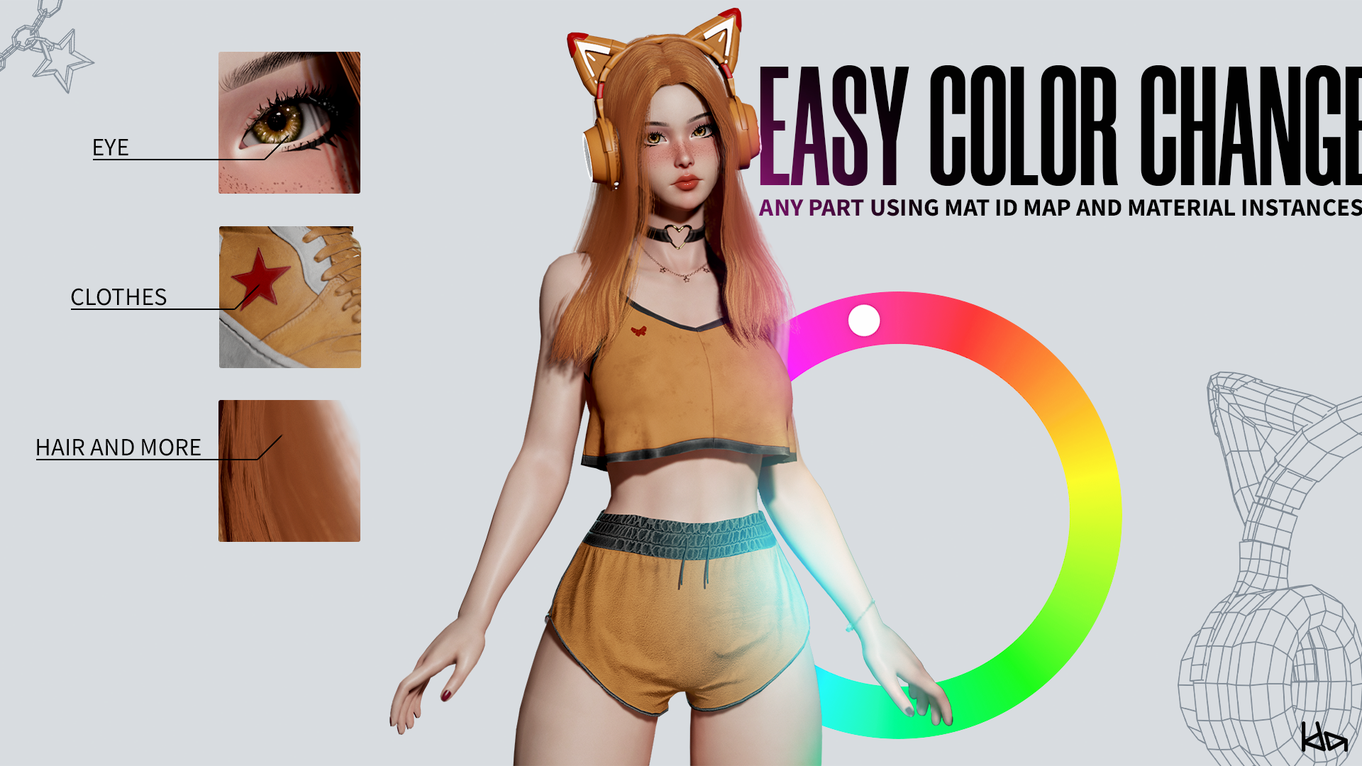 Gamer Girl Vtuber Streamer Avatar In Characters Ue Marketplace