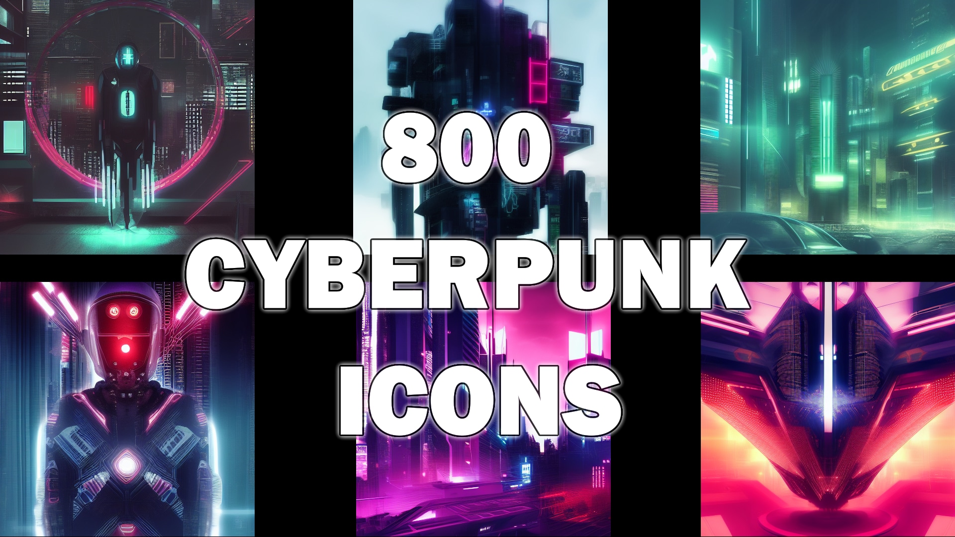 800 Cyberpunk Game Icons IA in 2D Assets - UE Marketplace