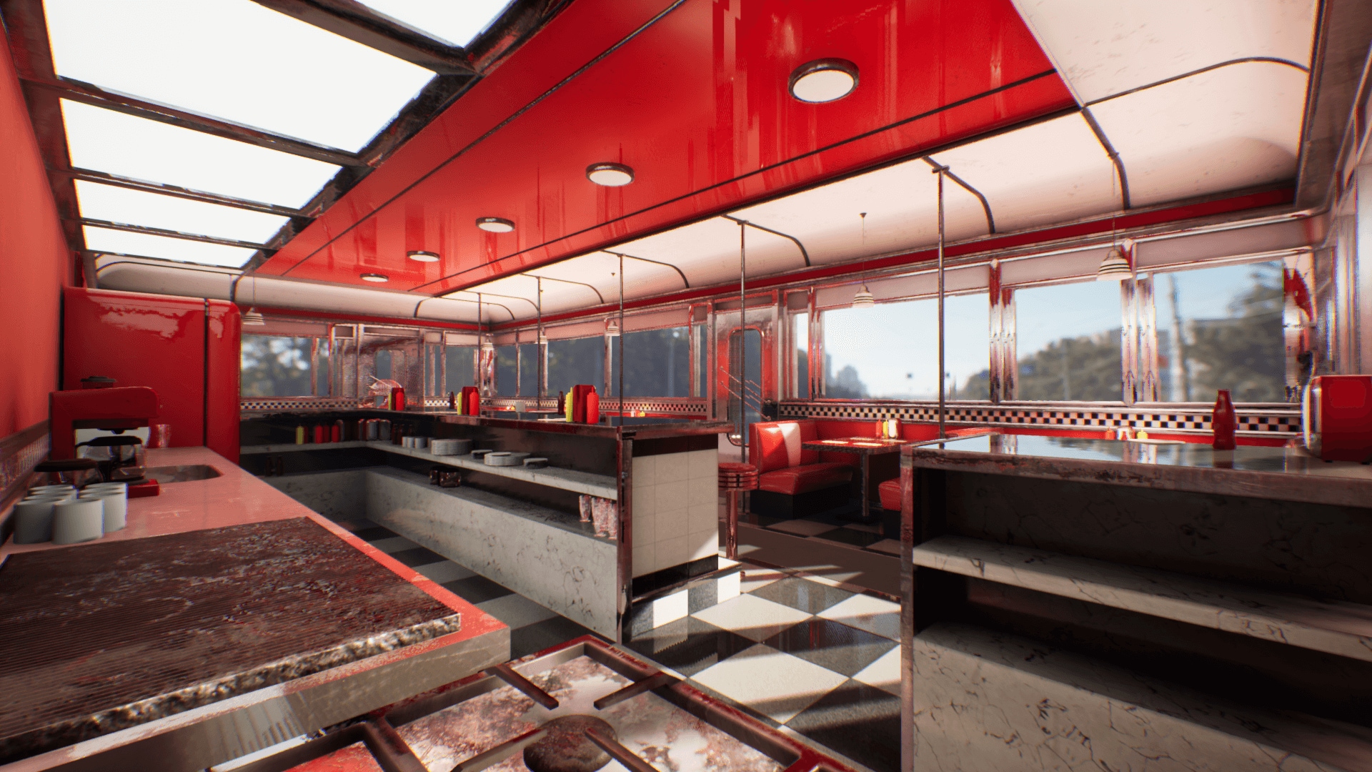 Modular Vintage American Diner in Environments - UE Marketplace