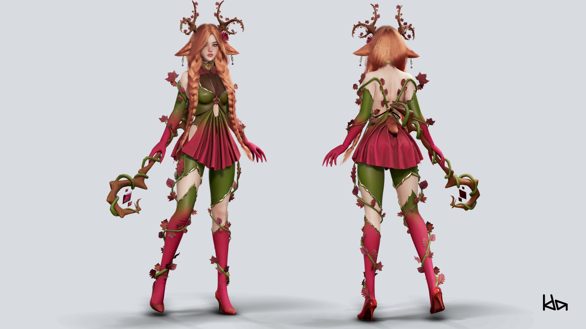 在角色创建的Dryad Girl Fawnia - 虚幻引擎商城