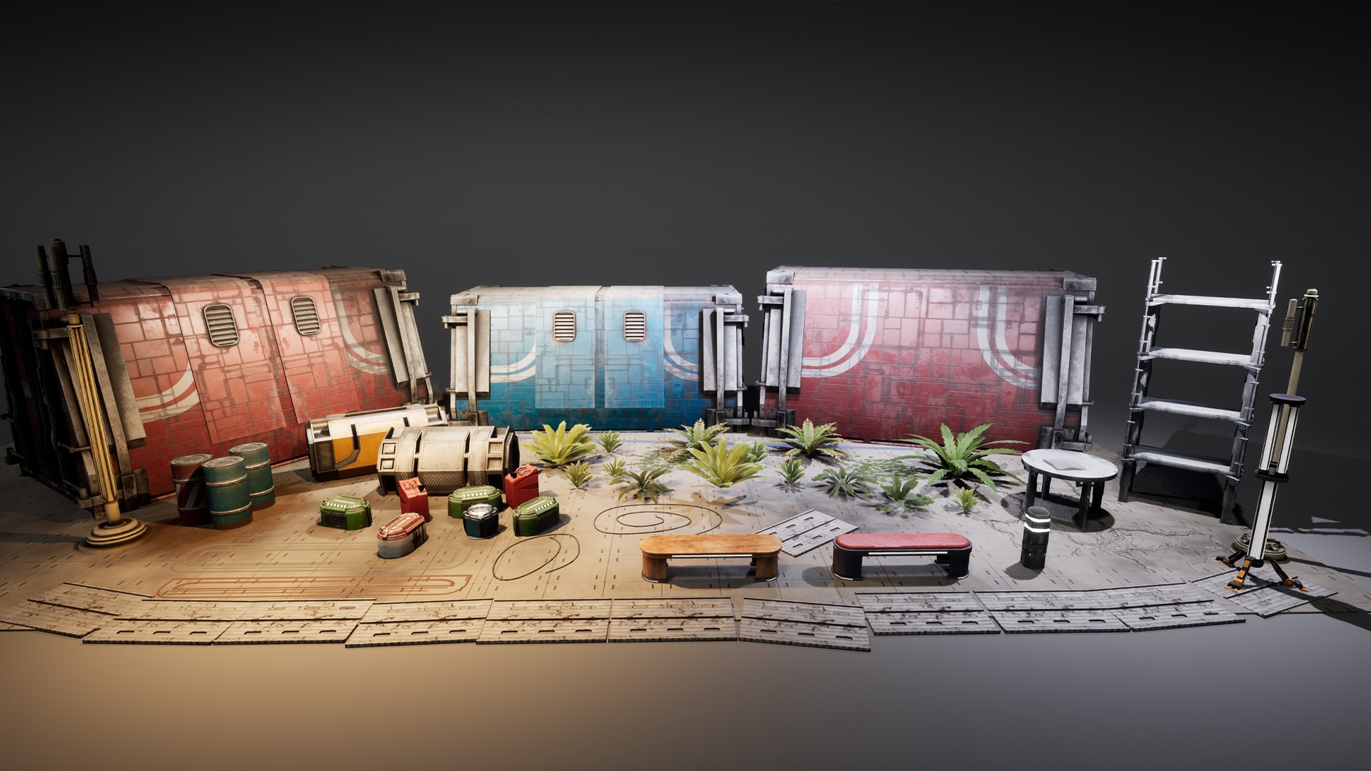 Science fiction Jungle City Props in Props - UE Marketplace
