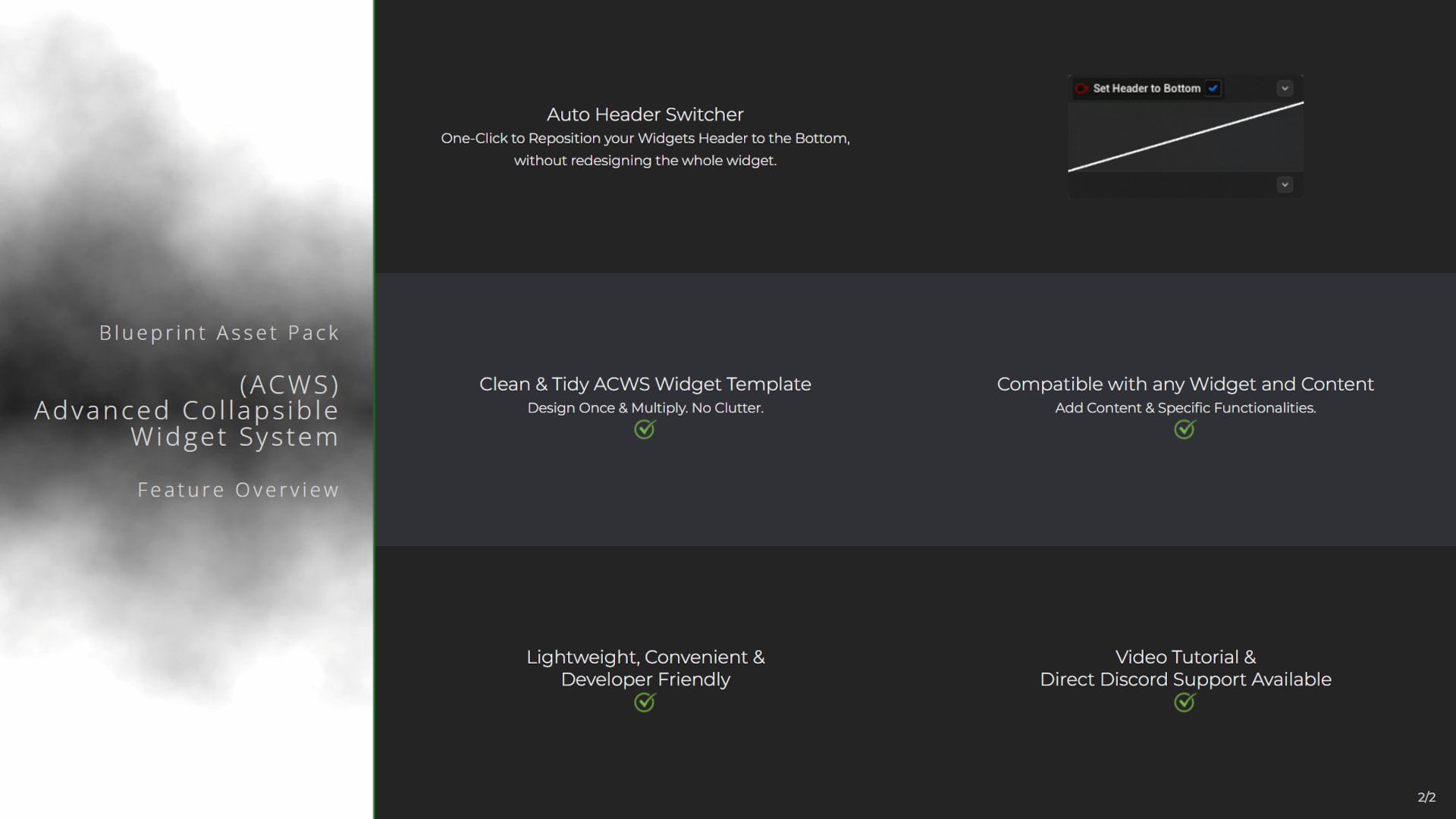 Advanced Collapsible Widget System (ACWS), 카테고리 블루프린트 - UE 마켓플레이스