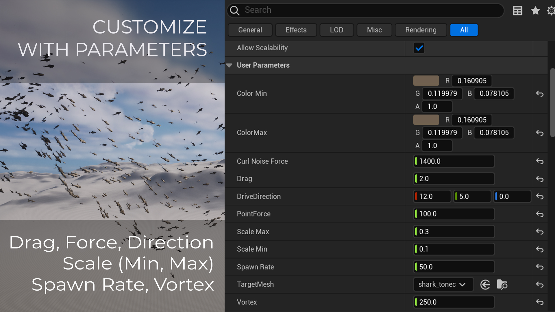 Customizable Flock System (Niagara Animals)