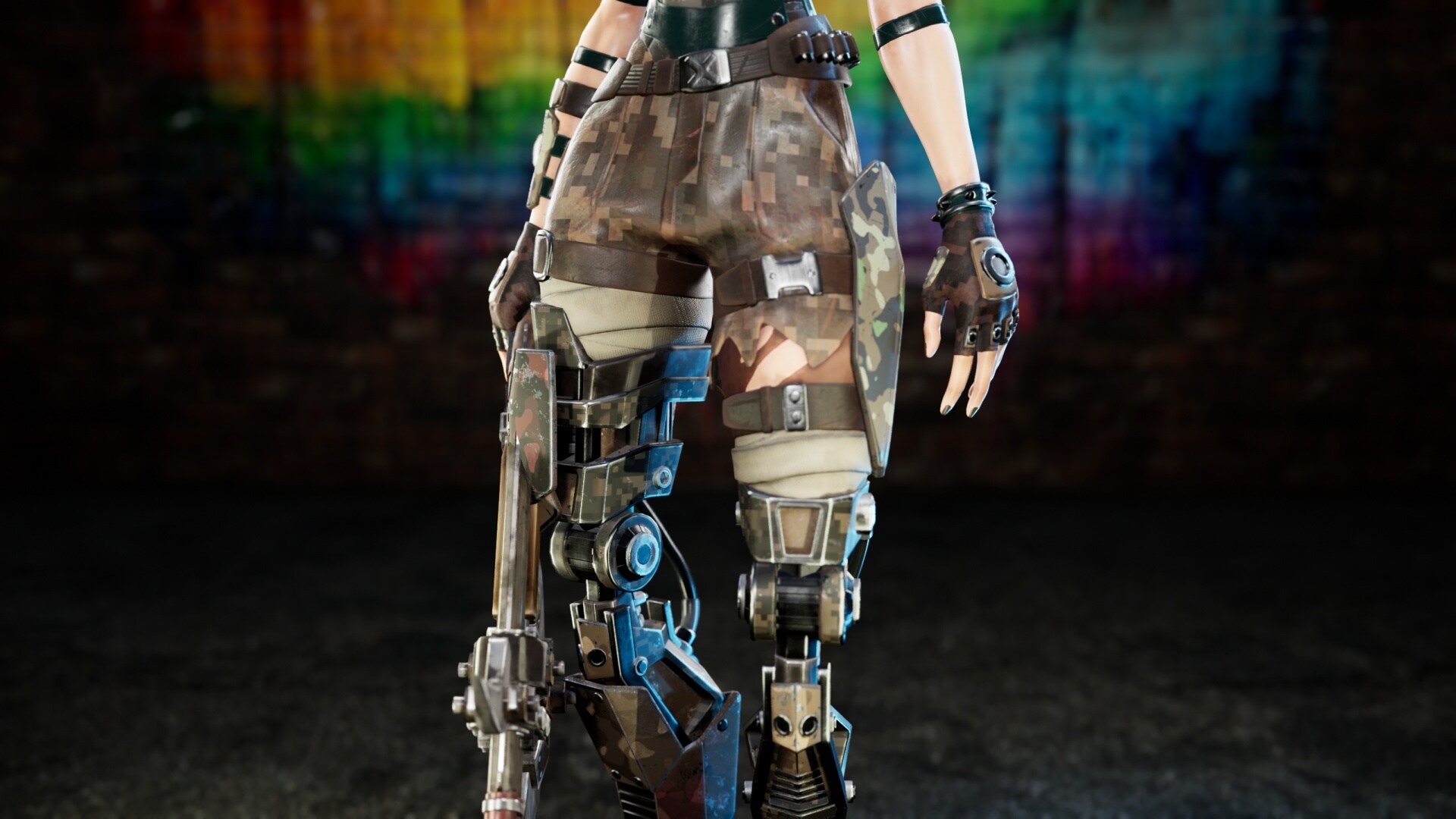 在角色创建的Stylized Cyborg Girl - Female Military Character - ARKit Live ...