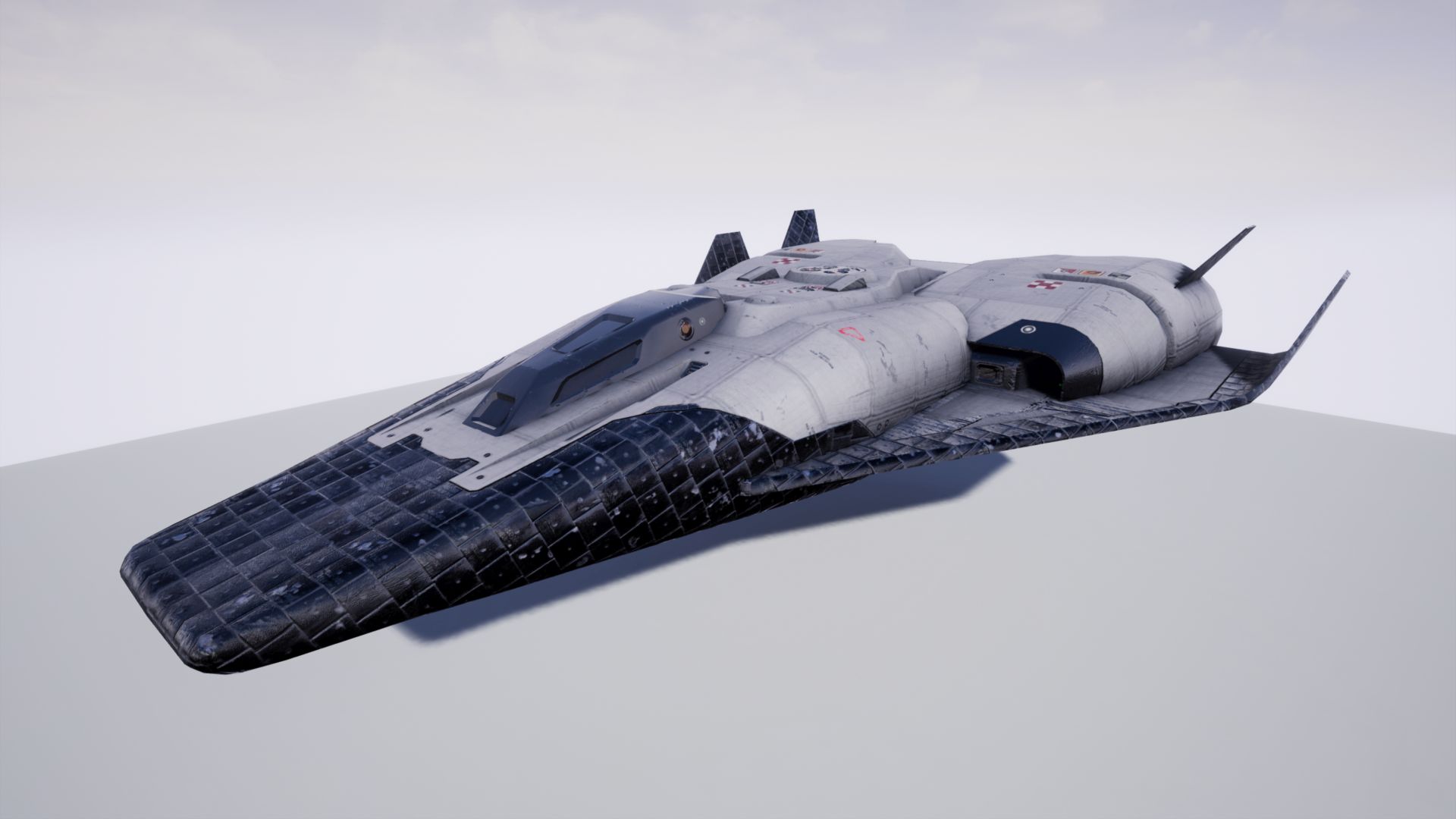 LEAKED GAME ASSETS - SciFi Colony Shuttle Spaceship with Flight System