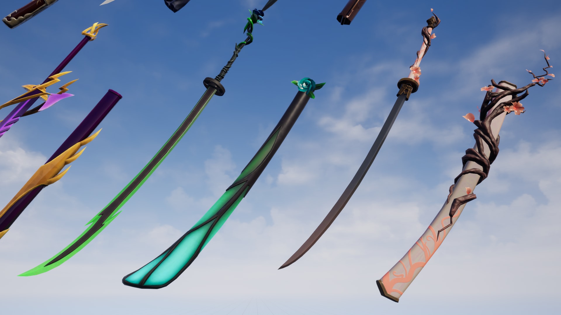 8 Fantasy Stylized Weapons Katana – ASSET CLOUD