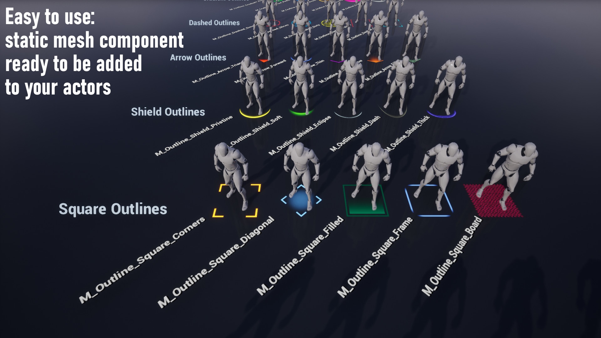 Ground Outlines Pack in Materials - UE Marketplace