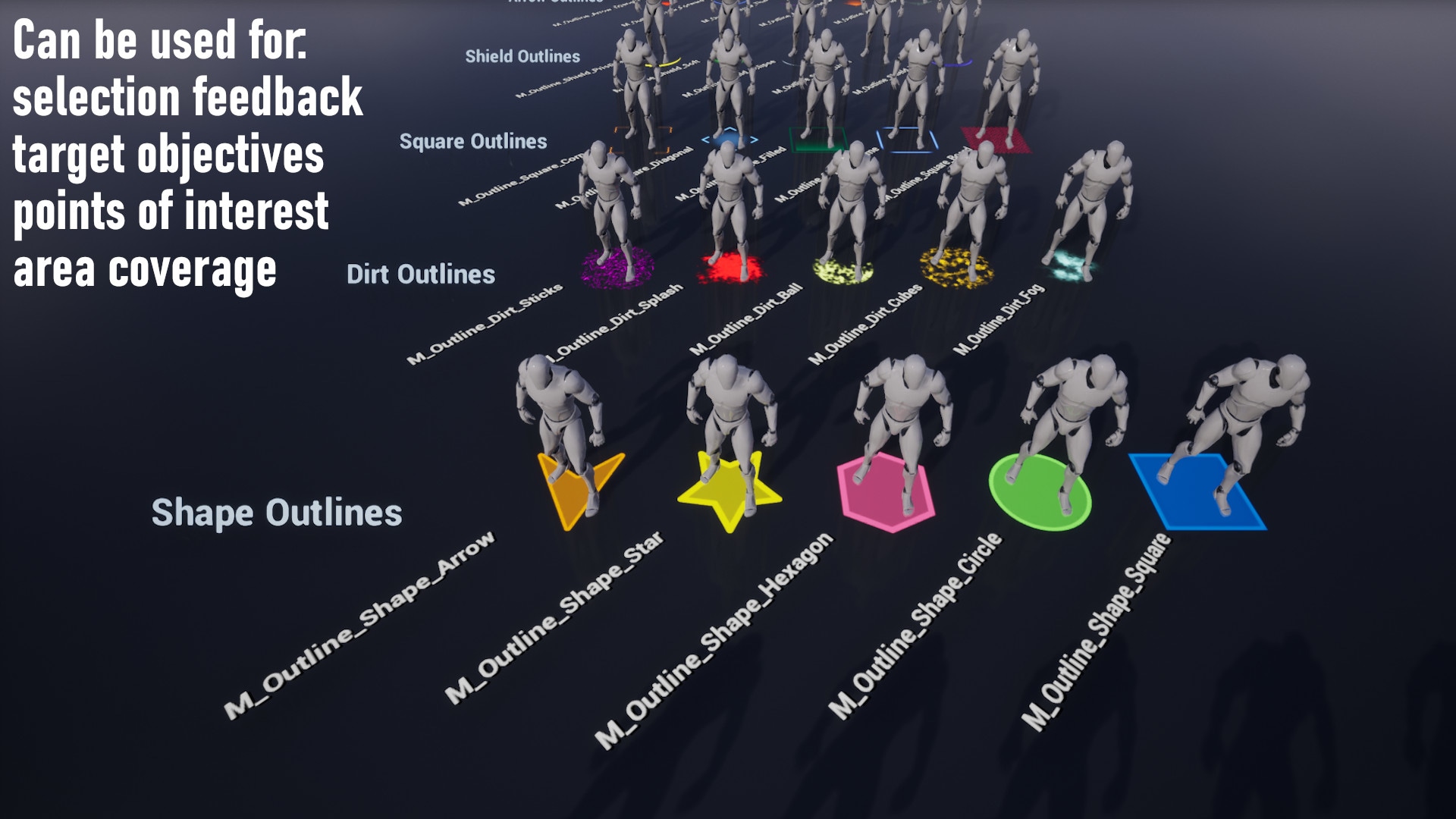 Ground Outlines Pack in Materials - UE Marketplace
