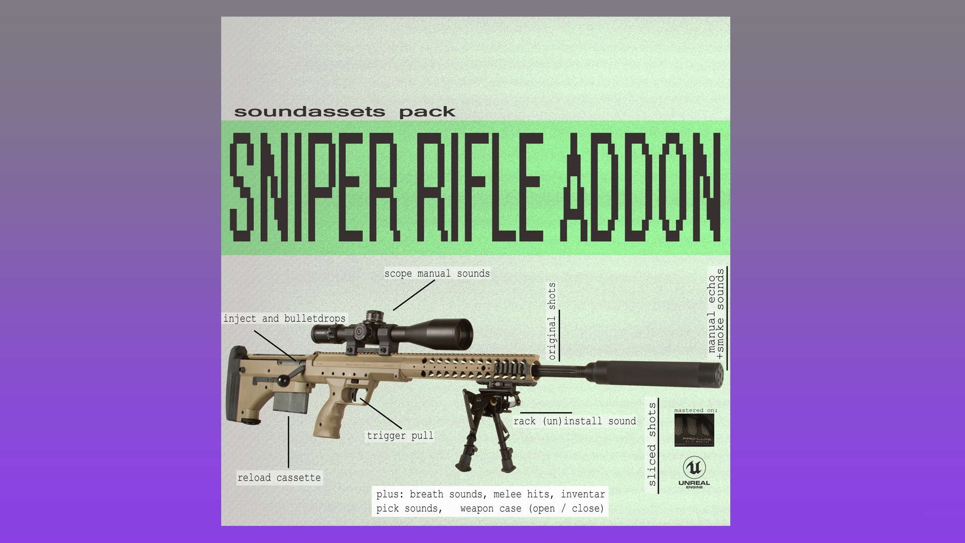 Sniper Rifle Add-on Sound Assets in Sound Effects - UE Marketplace