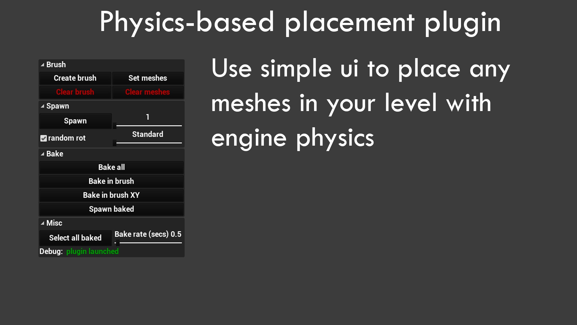 Physics-Based Placement plugin in Code Plugins - UE Marketplace